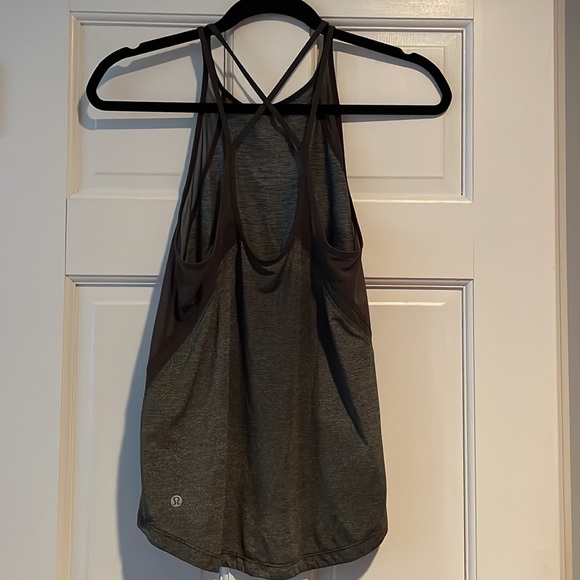 lululemon athletica | Tops | Lululemon Gray Tank With Shear Fabric ...